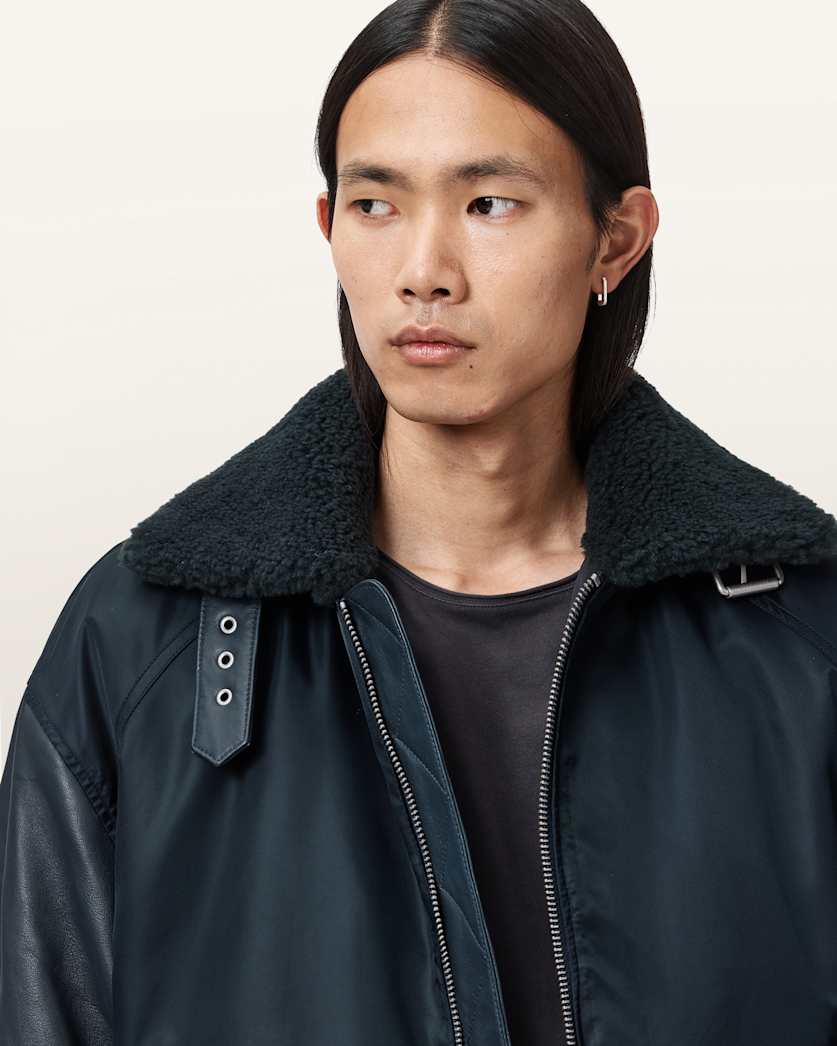 Elton Aviator Jacket SLATE BLUE | ALLSAINTS